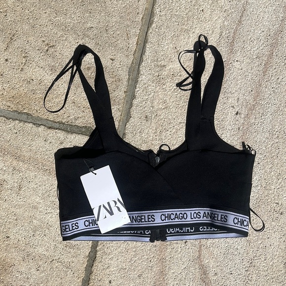 Zara | Tops | Nwt Zara Los Angeles Chicago Crop Top | Poshmark